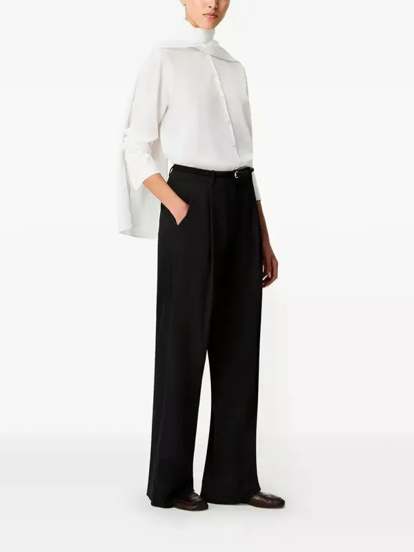 Another Tomorrow Signature Bow-detail Silk Blouse