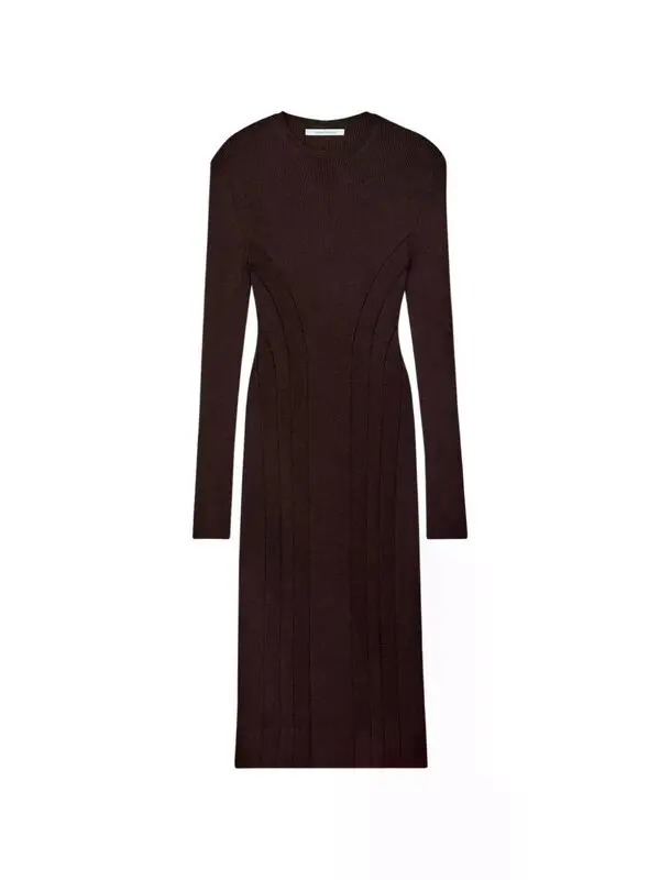 Another Tomorrow Rib-knit Curved-seam Dress