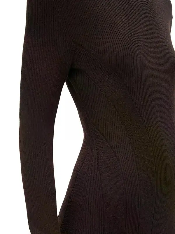 Another Tomorrow Rib-knit Curved-seam Dress