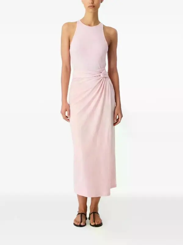 Another Tomorrow Midi Wrap Dress - Pink