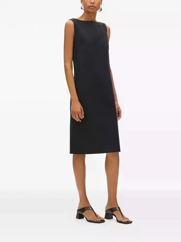 Another Tomorrow Boat Neck Scoop Back Dress