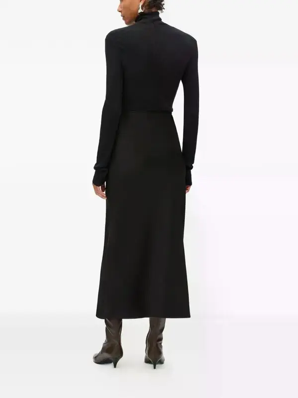 Another Tomorrow Bias-cut Satin Midi Skirt