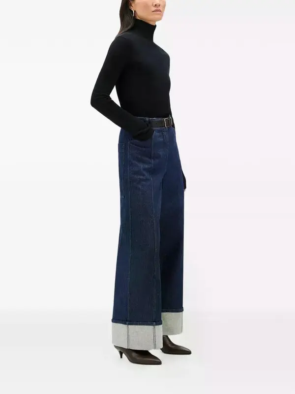 Another Tomorrow Cuffed Seamed Jeans