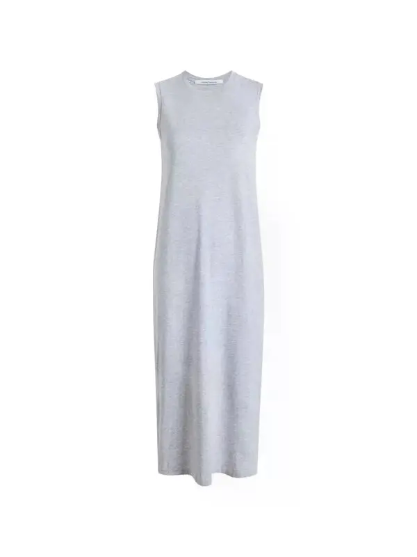 Another Tomorrow Sleeveless Side-slit Dress - Grey