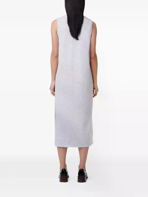 Another Tomorrow Sleeveless Side-slit Dress