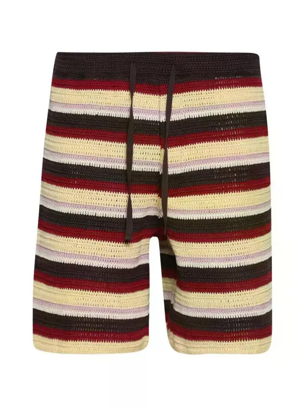 BAZISZT Baziiszt Horizontal-stripe Crochet-knit Shorts