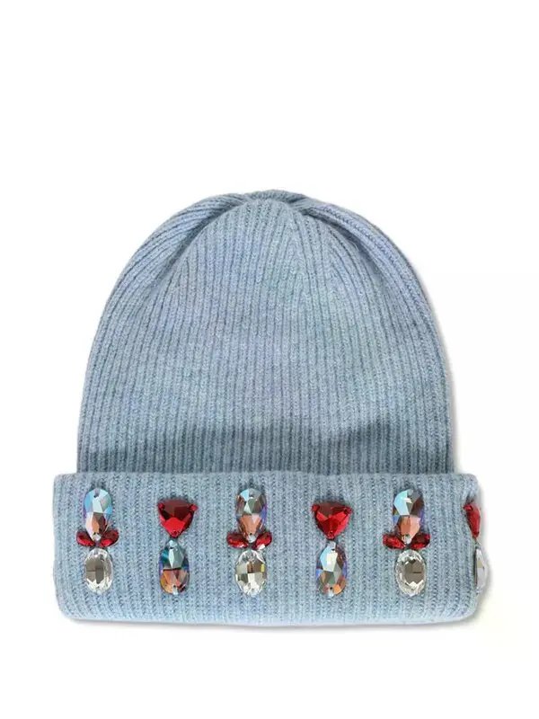 MELROSE HIGH Crystal Embellished Beanie Hat