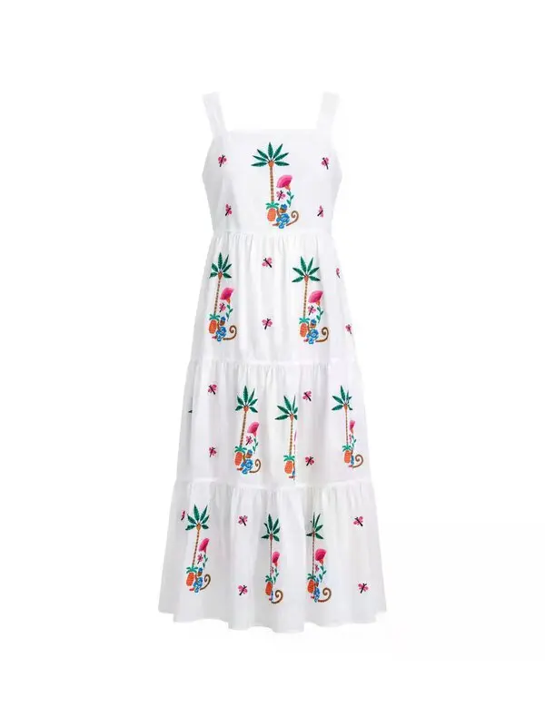 Nimo With Love Embroidered Tiered Dress - White