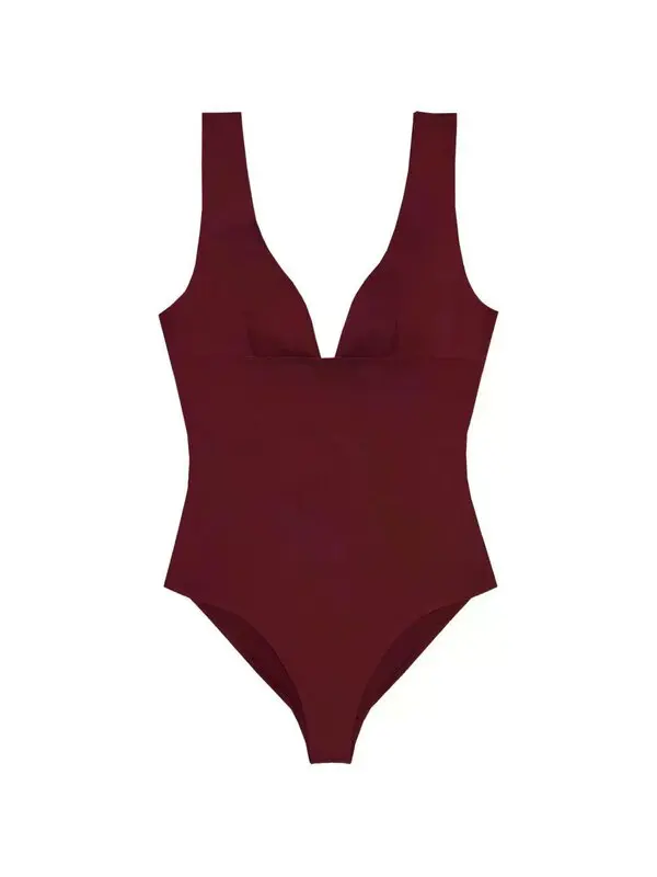 MC2 SAINT BARTH Calliope Plunge Swimsuit - Red