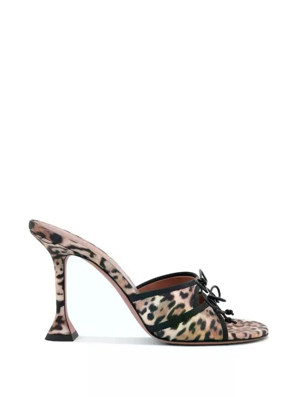 Amina Muaddi Eleonora Leopard-print Sandals - Neutrals