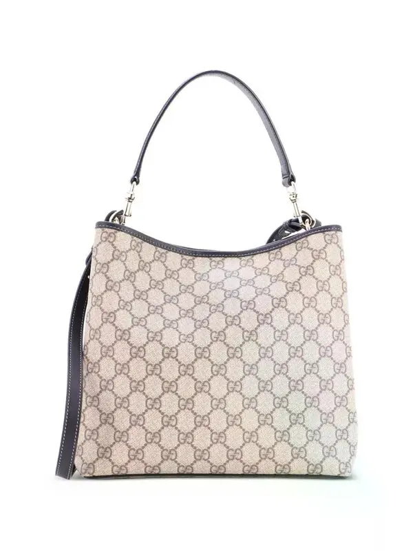 Gucci Gg Emblem Coated Canvas Medium Bucket Bag - Brown