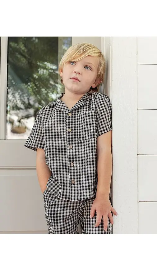 RYLEE + CRU Lapel Collared Shirt In Black
