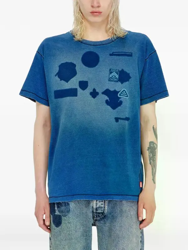 DIESEL® T-shirt With Shadow-effect Patches