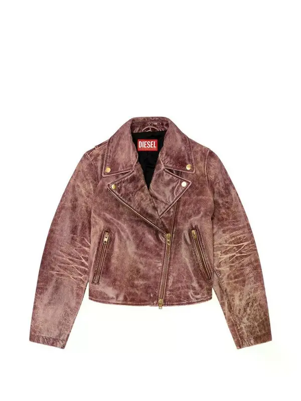 DIESEL® Treated Leather Biker Jacket