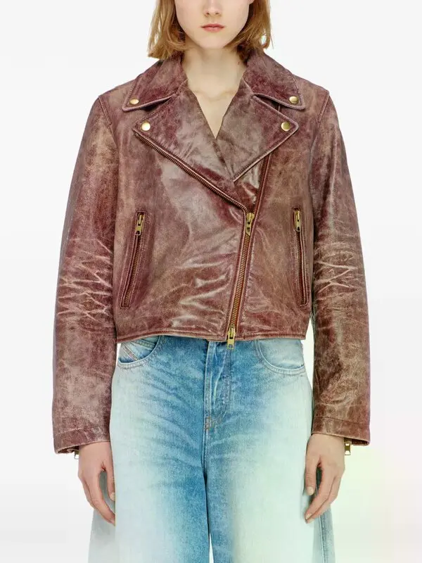 DIESEL® Treated Leather Biker Jacket