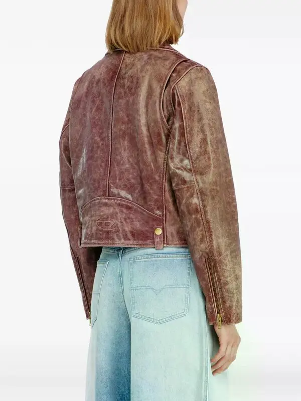DIESEL® Treated Leather Biker Jacket