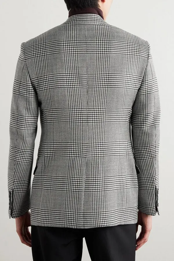 TOM FORD Dyllan Prince Of Wales Checked Stretch Wool, Silk, Linen And Mohairblend Blazer