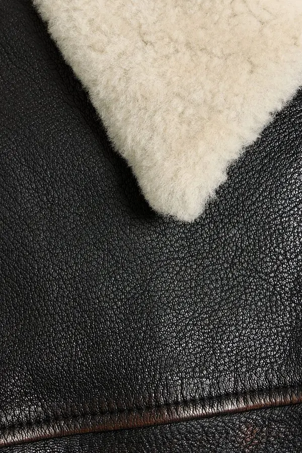 FRAME Shearlingtrimmed Leather Biker Jacket