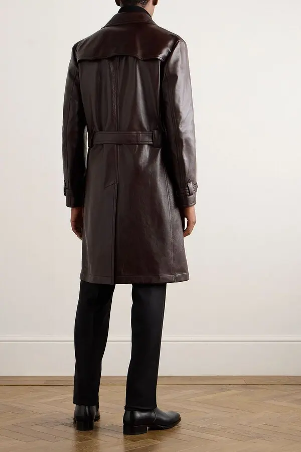 TOM FORD Doublebreasted Leather Trench Coat