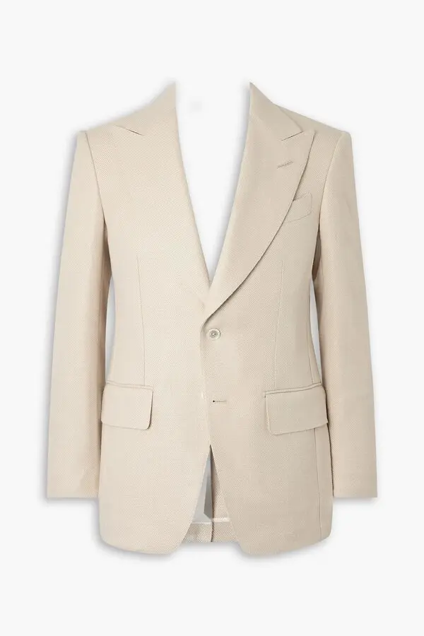 TOM FORD Atticus Slimfit Basketweave Wool, Silk And Linenblend Blazer - Beige