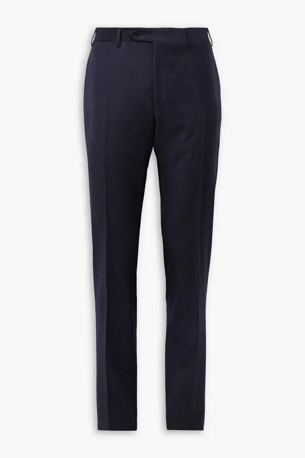 Canali Slimfit Checked Wool Suit Pants - Midnight Blue