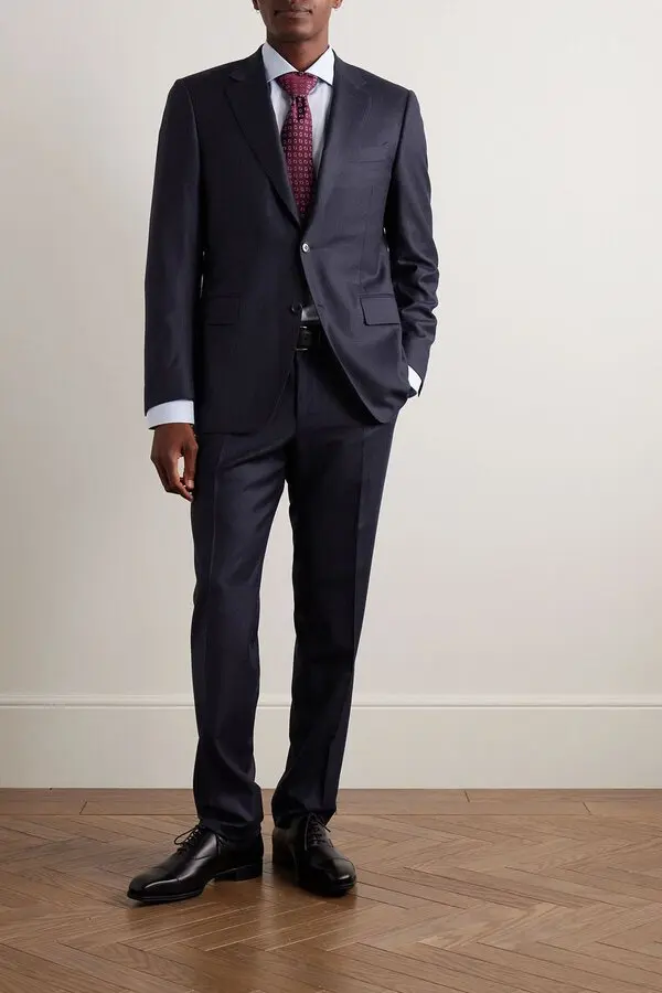 Canali Slimfit Checked Wool Suit Pants