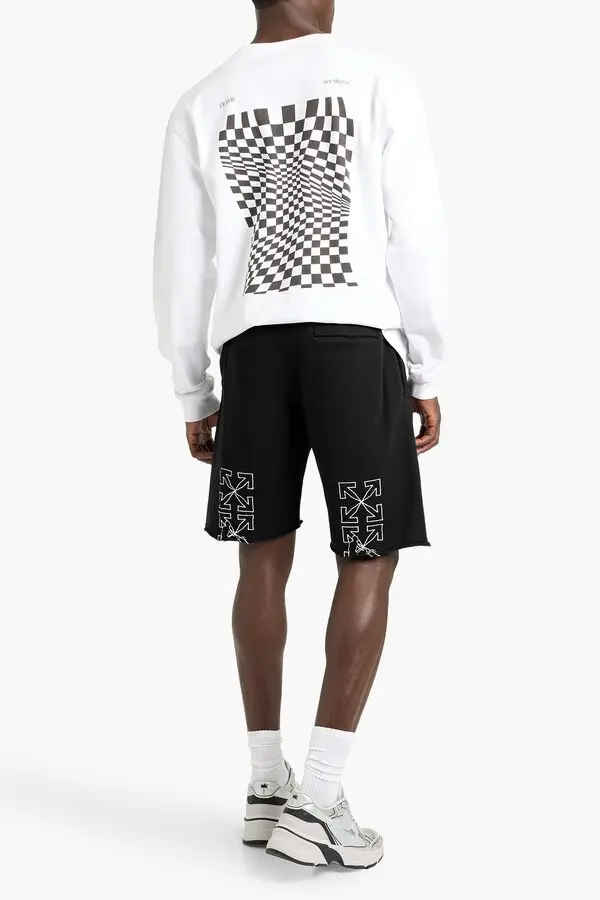Off-White Logoembroidered Cottonfleece Shorts
