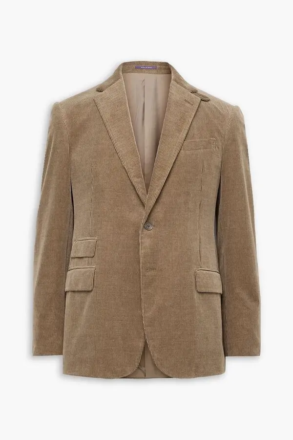 Ralph Lauren Purple Label Kent Slimfit Cotton And Cashmereblend Corduroy Suit Jacket - Camel
