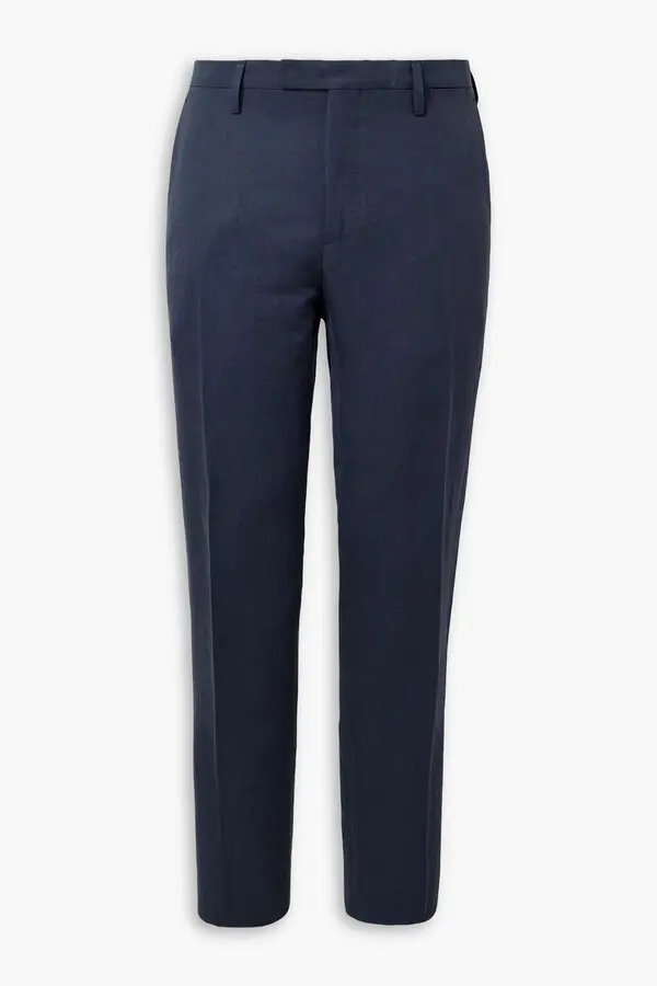 Boglioli Straightleg Lyocell And Linenblend Twill Suit Pants - Navy