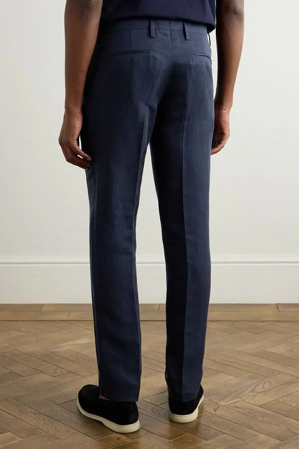 Boglioli Straight-leg Lyocell And Linen-blend Twill Suit Pants