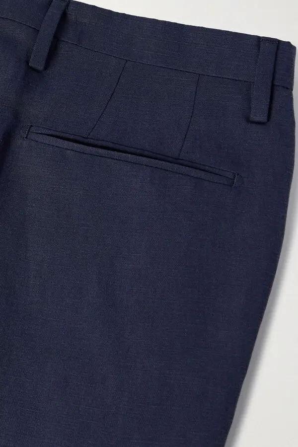 Boglioli Straight-leg Lyocell And Linen-blend Twill Suit Pants
