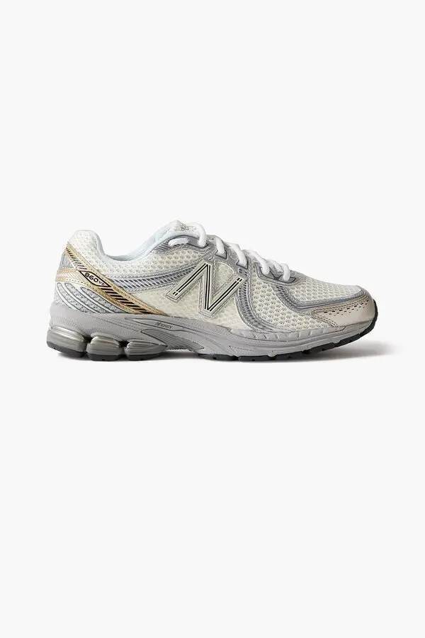 NEW BALANCE 860v2 Ceres Rubber And Leather Trimmed Mesh Sneakers - Silver
