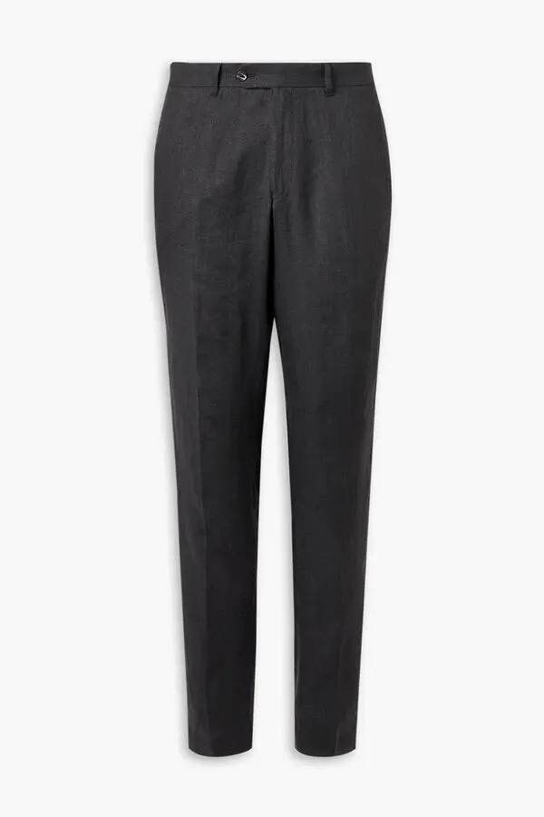 Frescobol Carioca Affonso Tapered Linen Suit Pants - Black