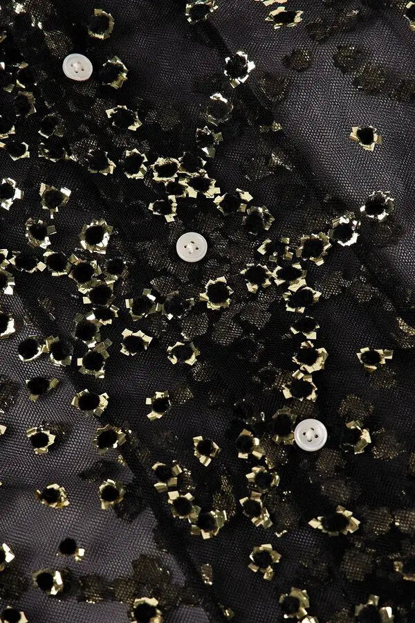 BODE Metallic Appliquéd Tulle Shirt