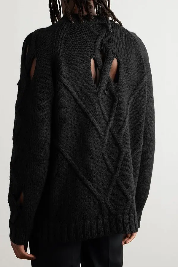 Versace Openknit Alpaca And Woolblend Sweater