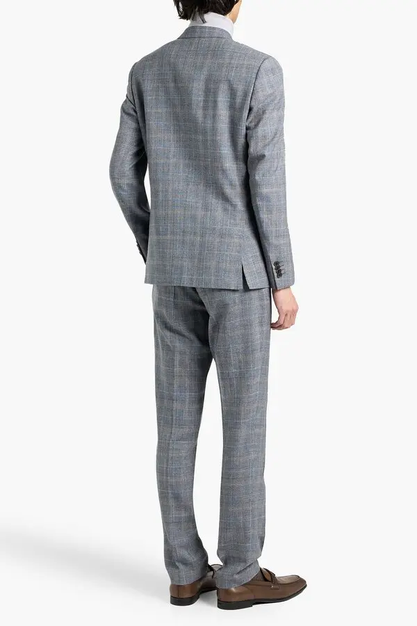 Paul Smith Checked Wool, Silk And Linenblend Suit