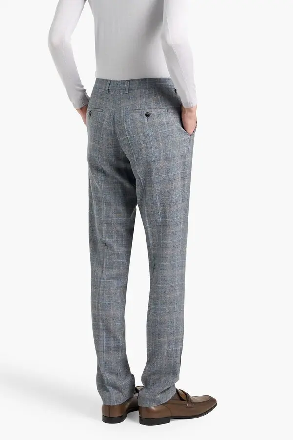 Paul Smith Checked Wool, Silk And Linenblend Suit