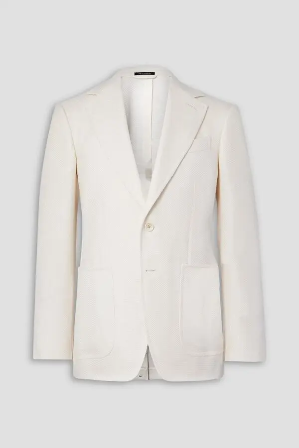 TOM FORD Shelton Wool, Mohair, Silk And Linenblend Blazer - Ecru