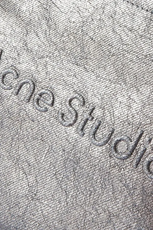 Acne Studios Logoembossed Metallic Denim Tote Bag