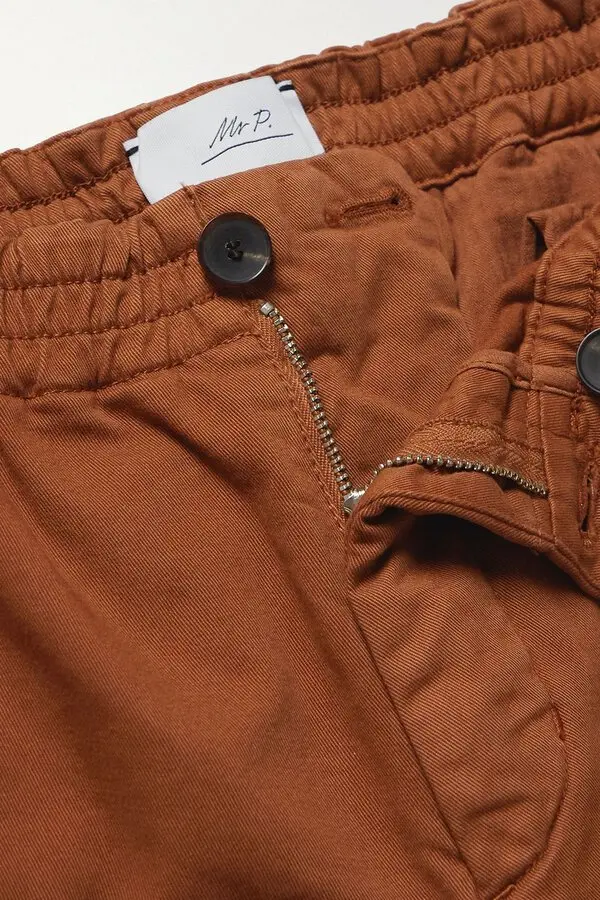 Mr P. Straight-leg Garment-dyed Cotton-blend Twill Shorts