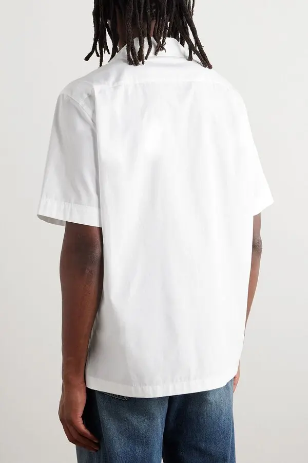 Dolce & Gabbana Campcollar Logoembroidered Cottonpoplin Shirt