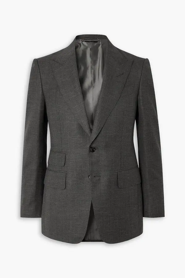 TOM FORD Shelton Wool, Mohair, Linen And Silkblend Suit Jacket - Gray