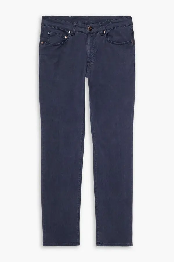 Boglioli Slimfit Straightleg Cottonblend Twill Pants - Navy