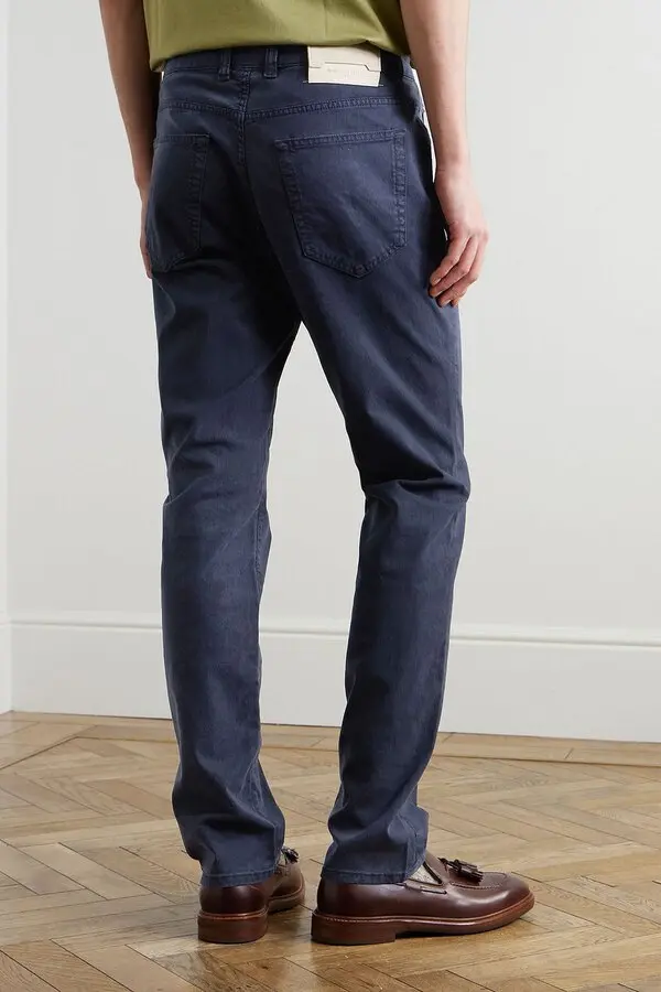 Boglioli Slim-fit Straight-leg Cotton-blend Twill Pants
