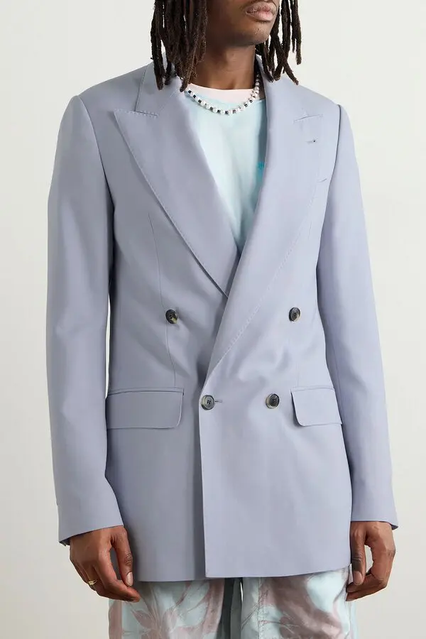 Dries Van Noten Slimfit Doublebreasted Wool And Mohairblend Blazer