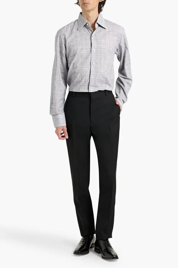 TOM FORD Prince Of Wales Checked Cottonpoplin Shirt