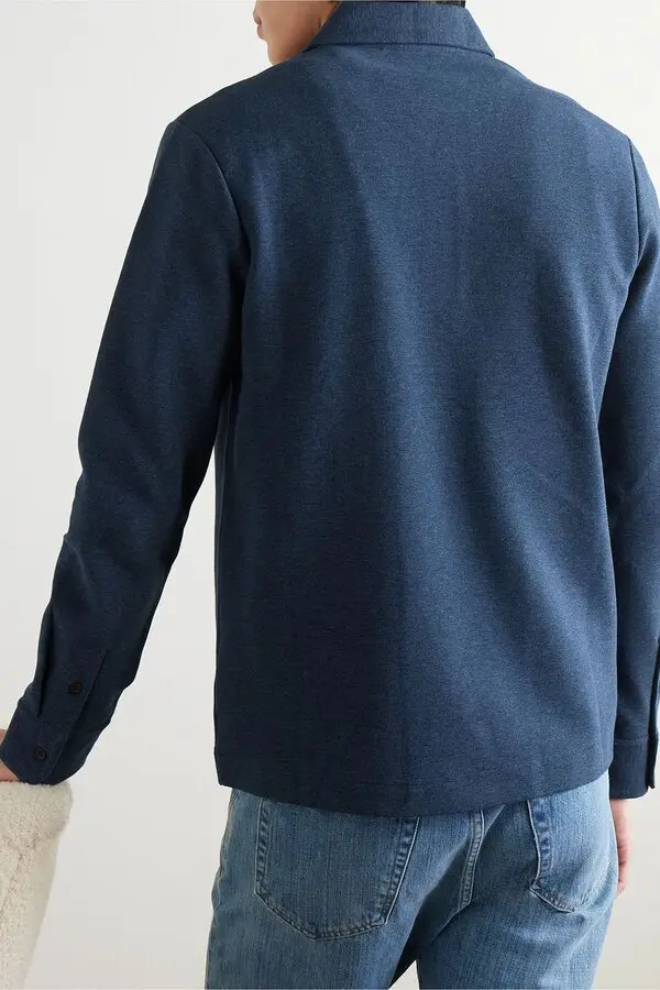 Mr P. Ribbed Cottonblend Polo Shirt