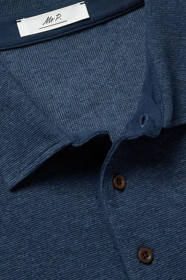 Mr P. Ribbed Cottonblend Polo Shirt