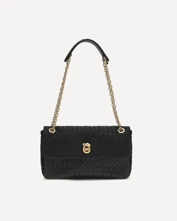 Bottega Veneta Intreccio Shoulder Bag - Black