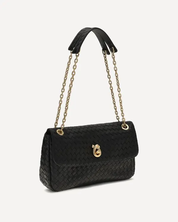 Bottega Veneta Intreccio Shoulder Bag - Black